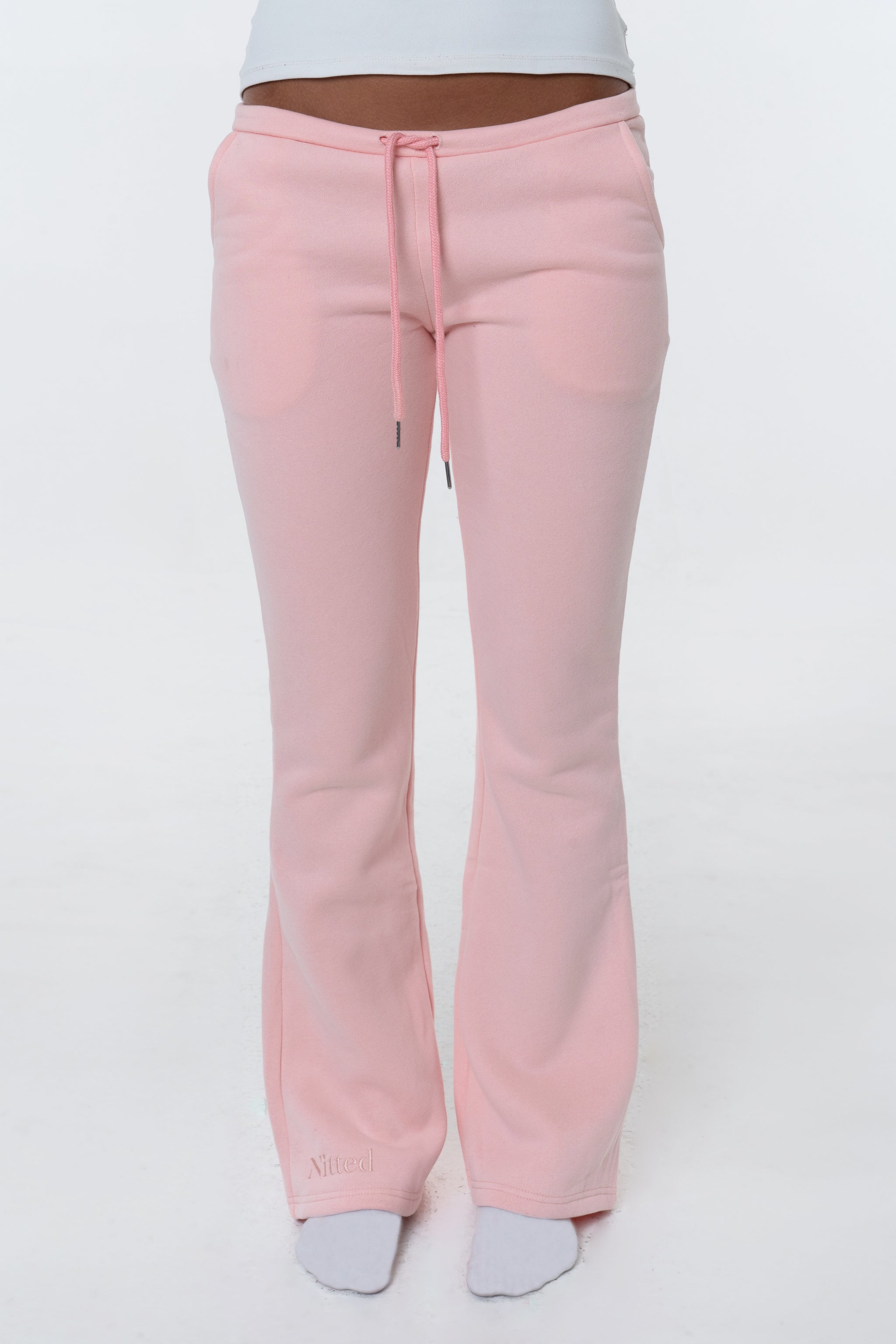 Pink low bootcut sweatpants